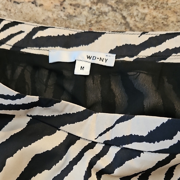 WD.NY | Skirts | Wdny Black And White Zebra Pattern Blouse | Poshmark